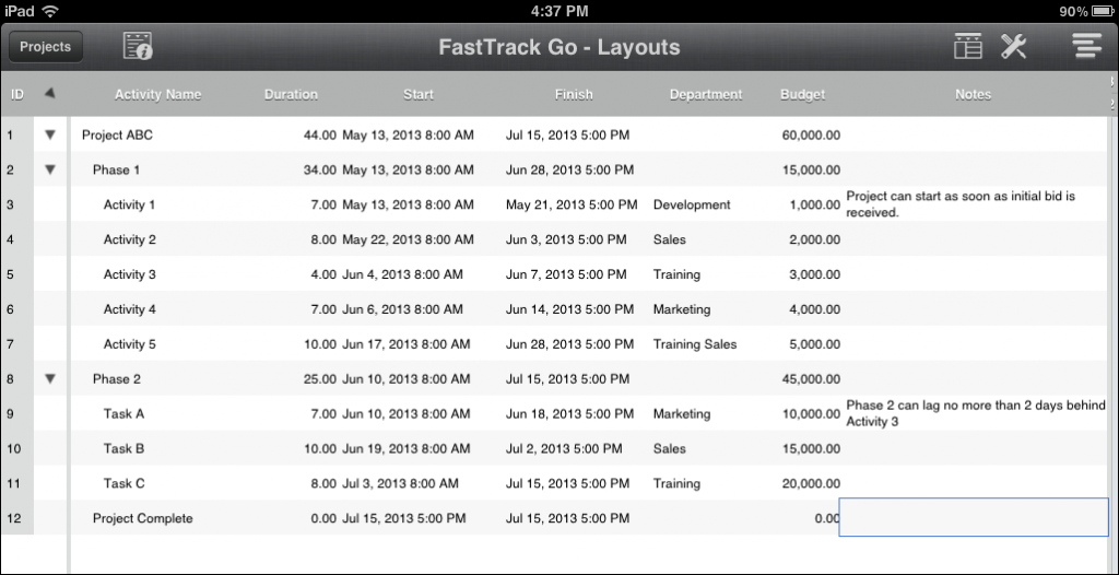 Creating Layouts in FastTrack Go