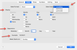 Dates or Date Formats displaying differently?